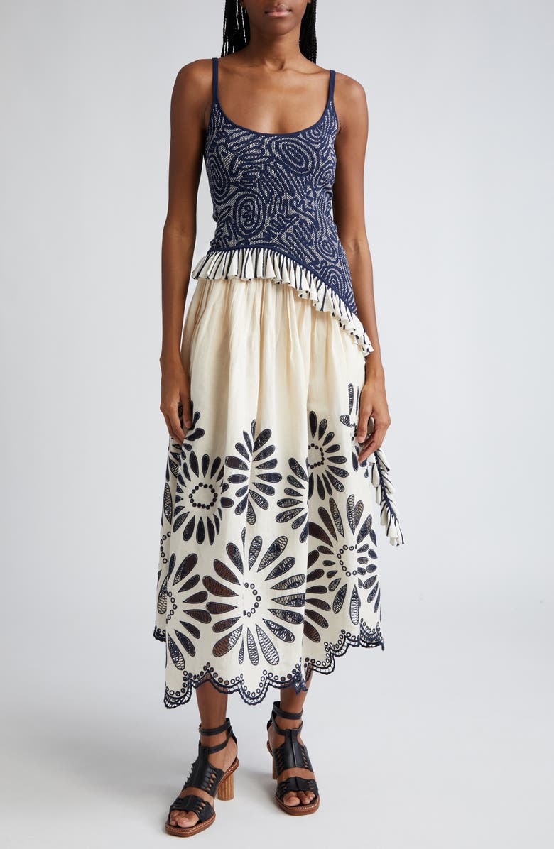 Ulla Johnson Avalon Lace Trim Silk Maxi Skirt | Nordstromrack