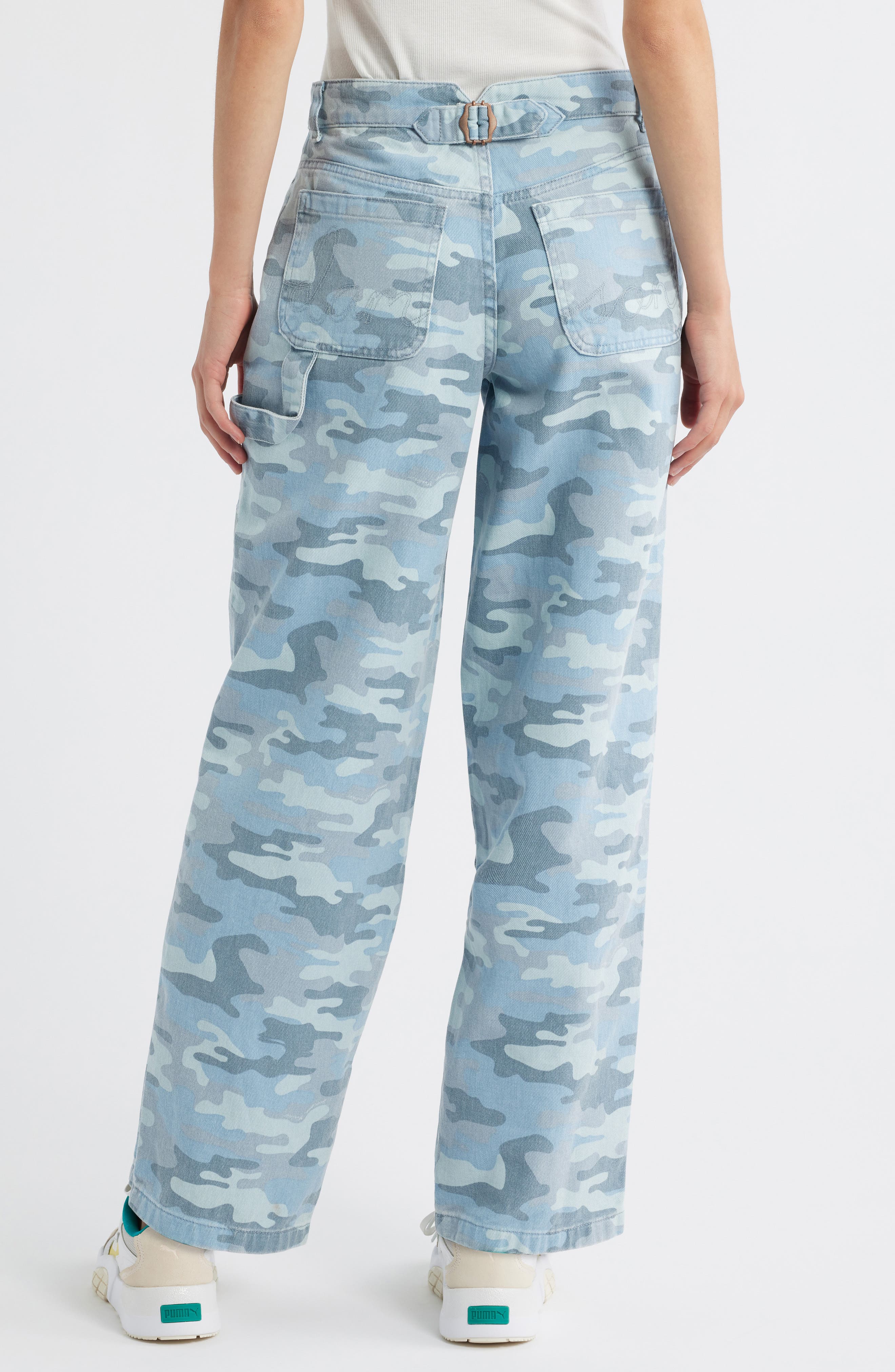 Damson Madder Drew Camo Print Mid Rise Relaxed Utility Jeans ...