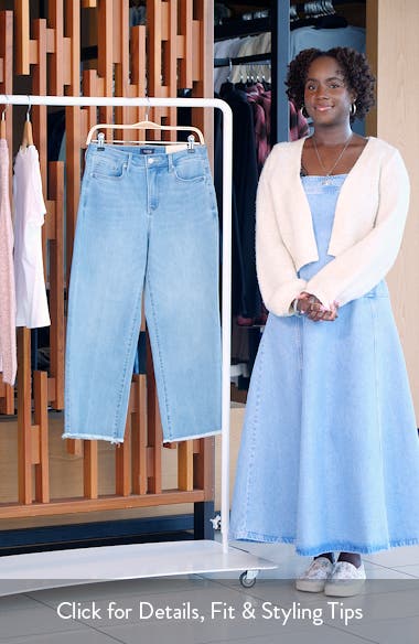 NYDJ Coco Cool Embrace® Frayed Crop Wide Leg Jeans | Nordstromrack