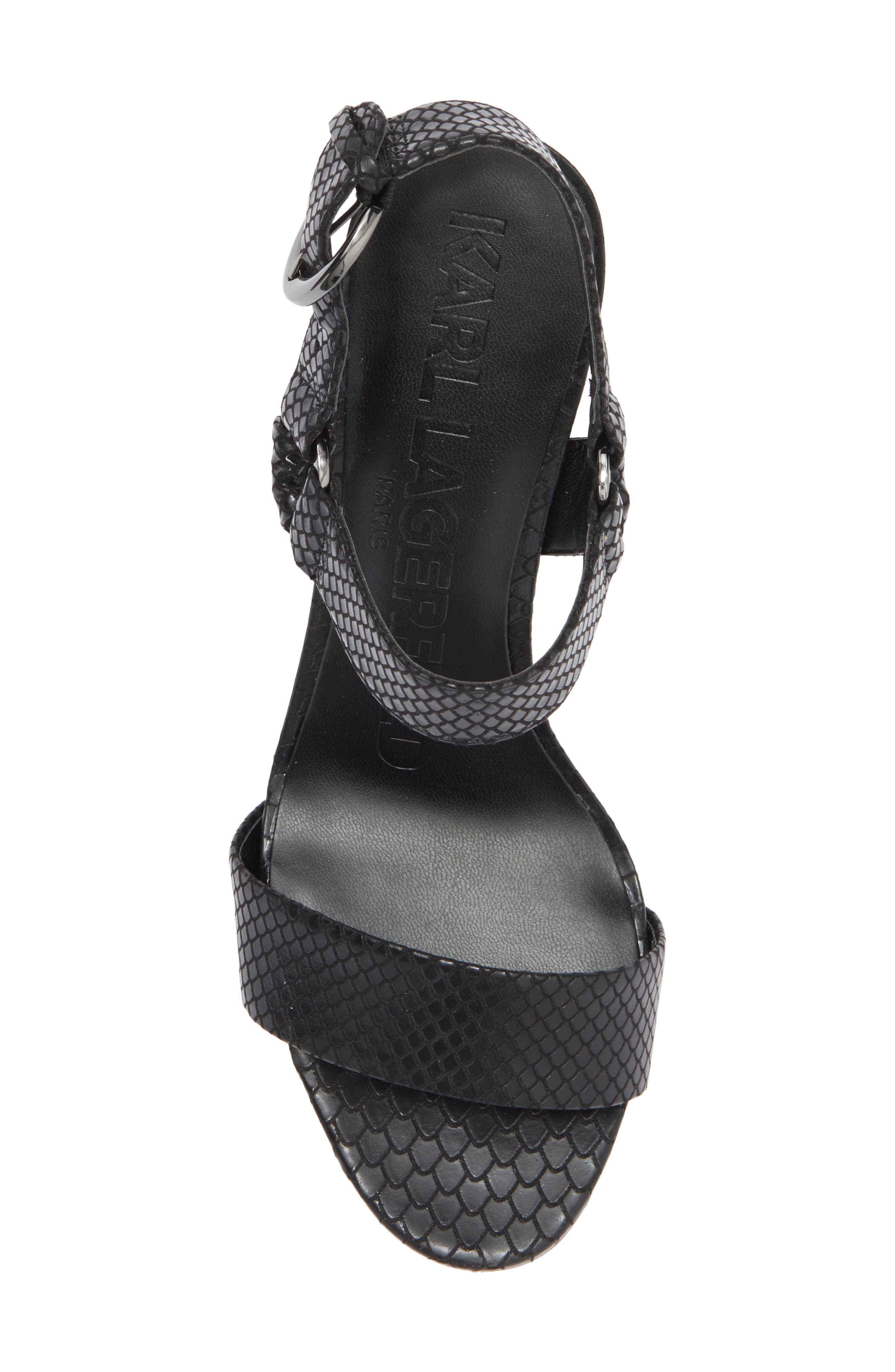 KARL LAGERFELD PARIS Cieone Croc Embossed Sandal (Women) | Nordstromrack