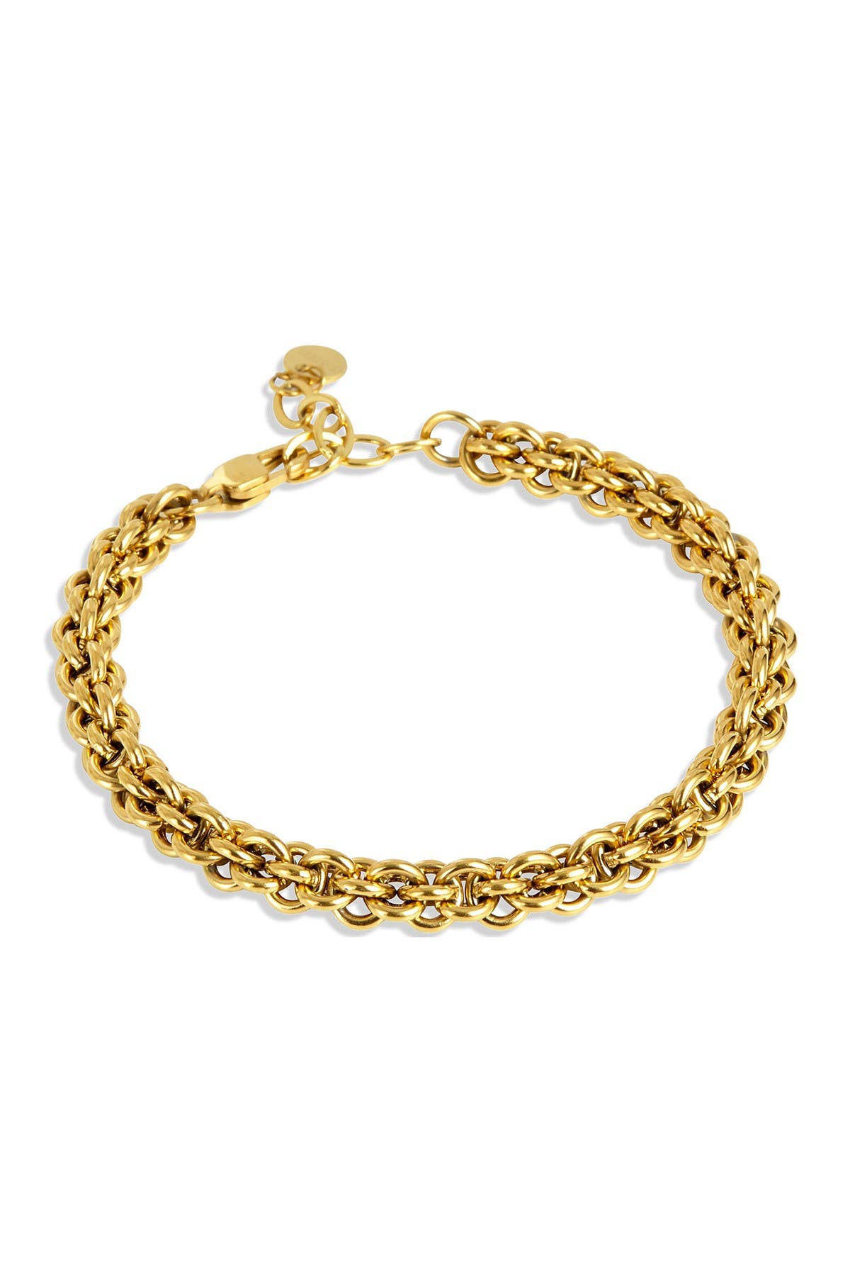 SAVVY CIE JEWELS 14K Gold Plated Stainless Steel Link Bracelet ...