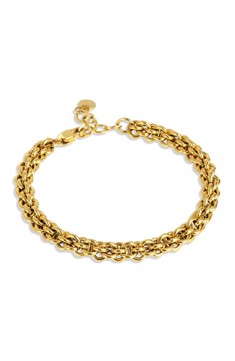 SAVVY CIE JEWELS 14K Gold Plated Stainless Steel Link Bracelet ...