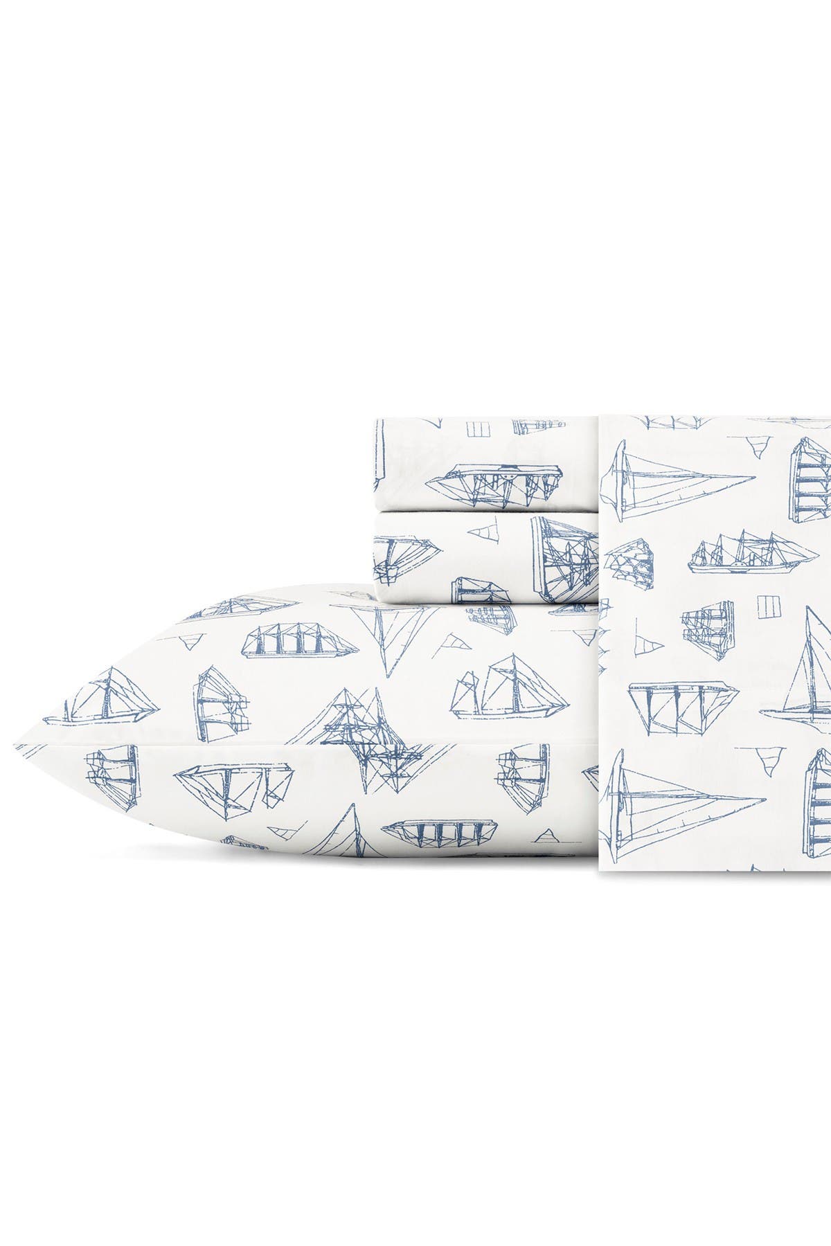Nautica Whitewood Sail Blue Cotton Percale Sheet Set - Full | Nordstromrack
