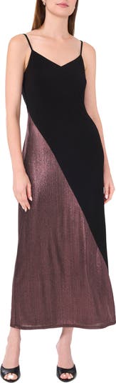 Halogen® Metallic Colorblock Maxi Slipdress | Nordstromrack