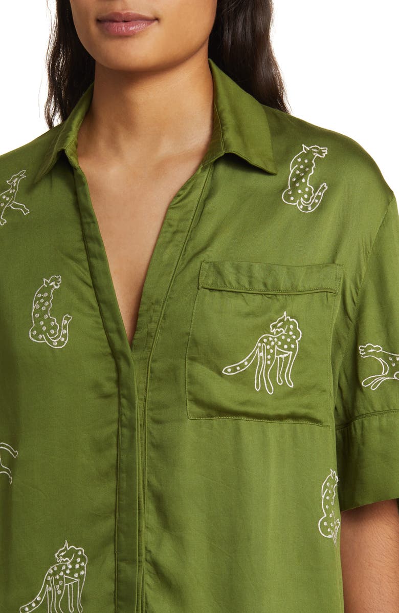 Sani Animal Embroidered Sateen Pajamas | Nordstromrack