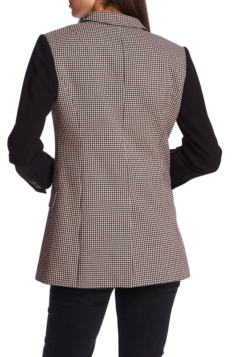 1.STATE Mini Houndstooth Mixed Media Blazer | Nordstromrack
