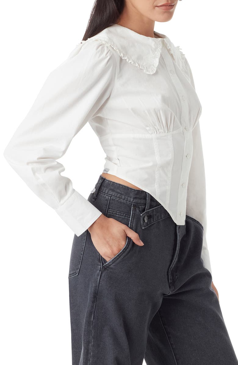 Circus NY by Sam Edelman Zander Ruffle Collar Cotton Shirt | Nordstromrack