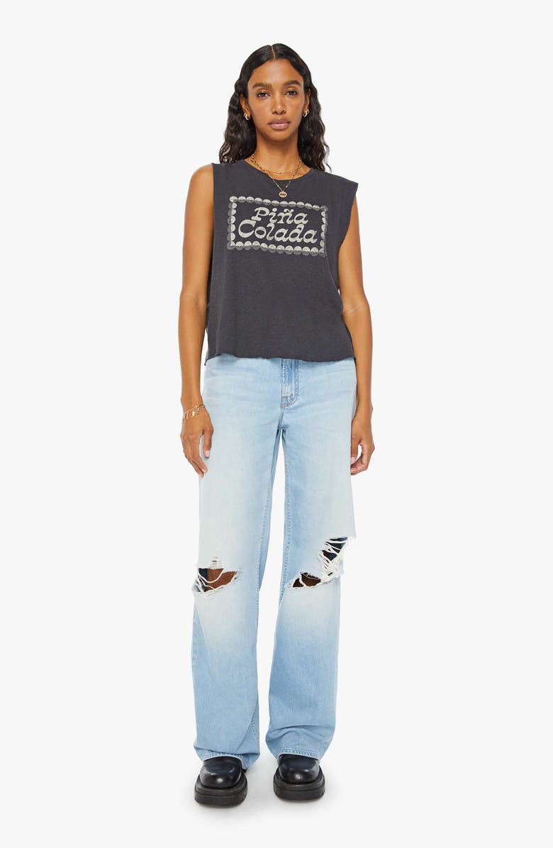 MOTHER The Little Goodie Goodie Piña Colada Graphic Crop Tank ...