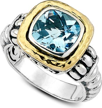 SAMUEL B. Sterling Silver & 18K Gold Cushion Cut Semiprecious Stone ...