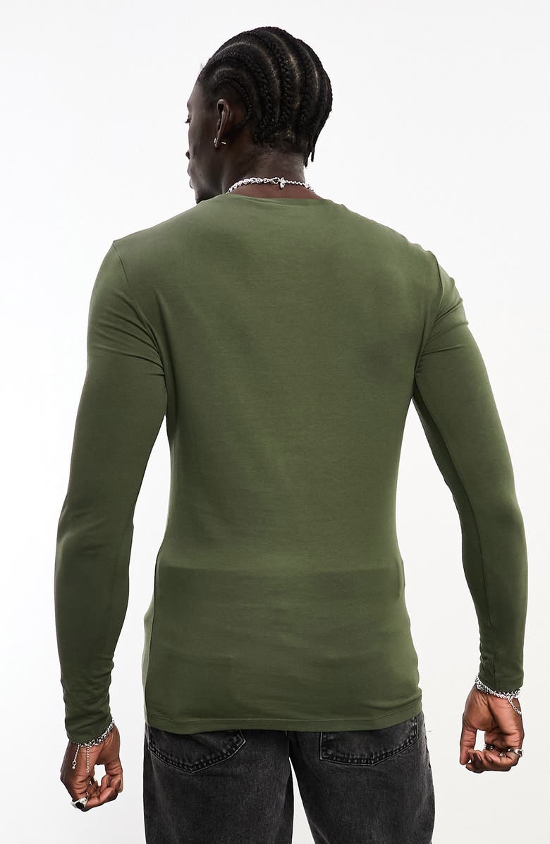ASOS DESIGN Muscle Fit Long Sleeve Stretch Cotton T-Shirt | Nordstromrack