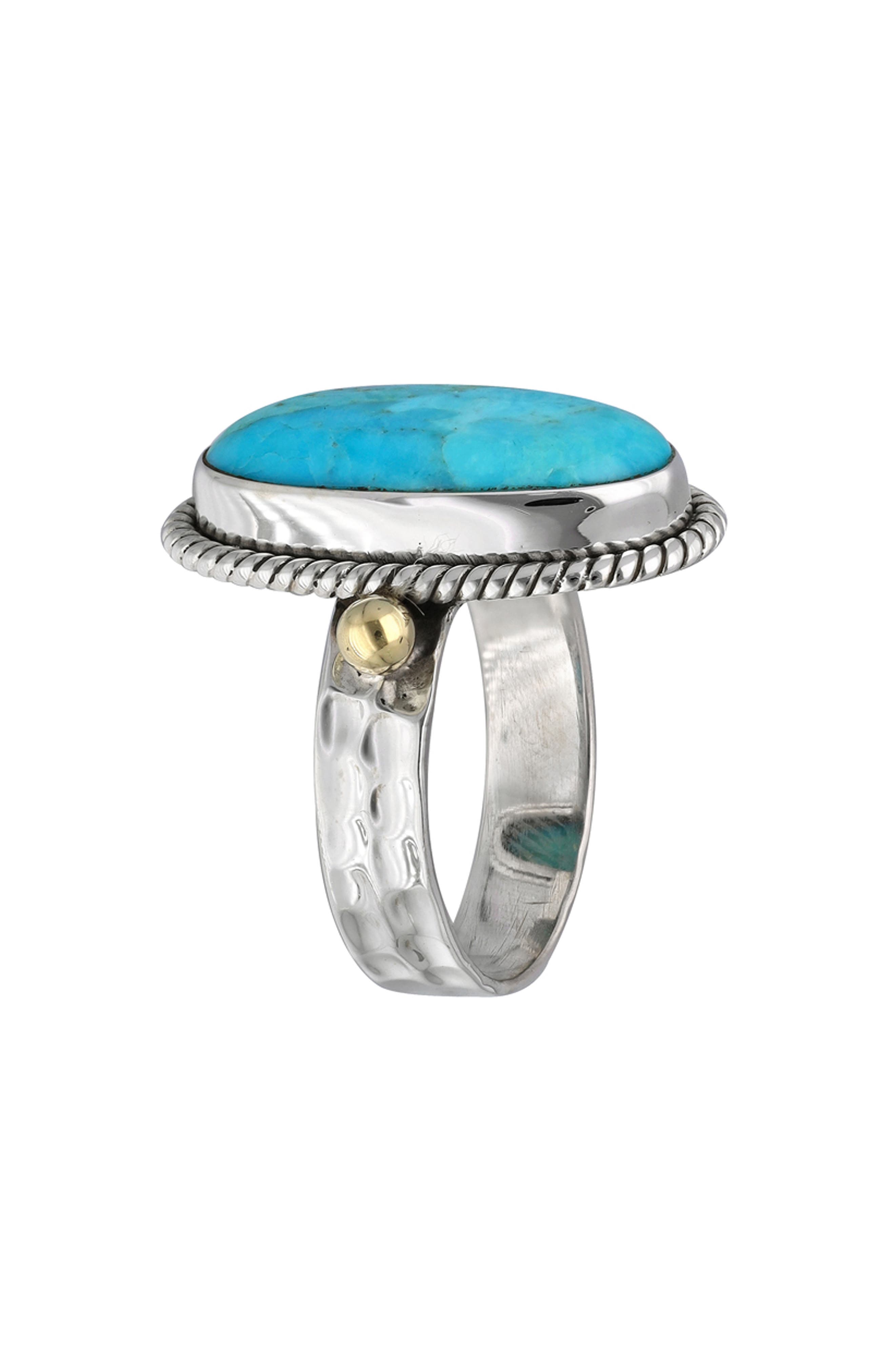 YS GEMS Sterling Silver Braided Trim Turquoise Ring | Nordstromrack