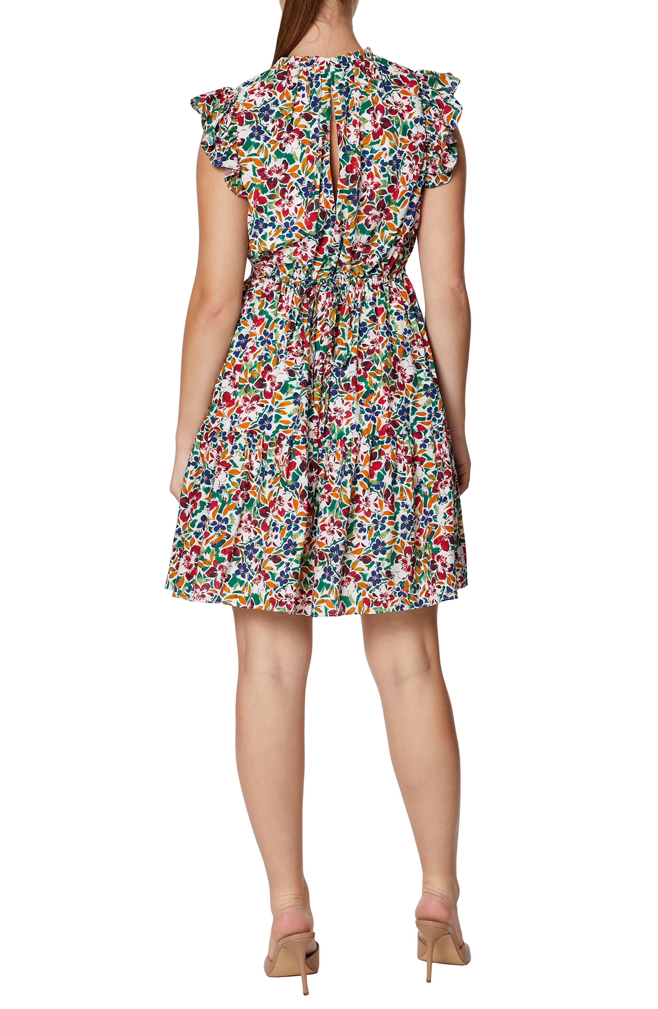 Laundry by Shelli Segal Floral Print Flutter Sleeve Dress | Nordstromrack