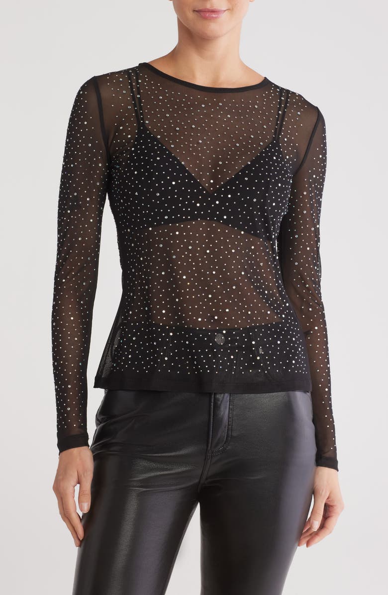 ICHI Bejeweled Long Sleeve Top | Nordstromrack