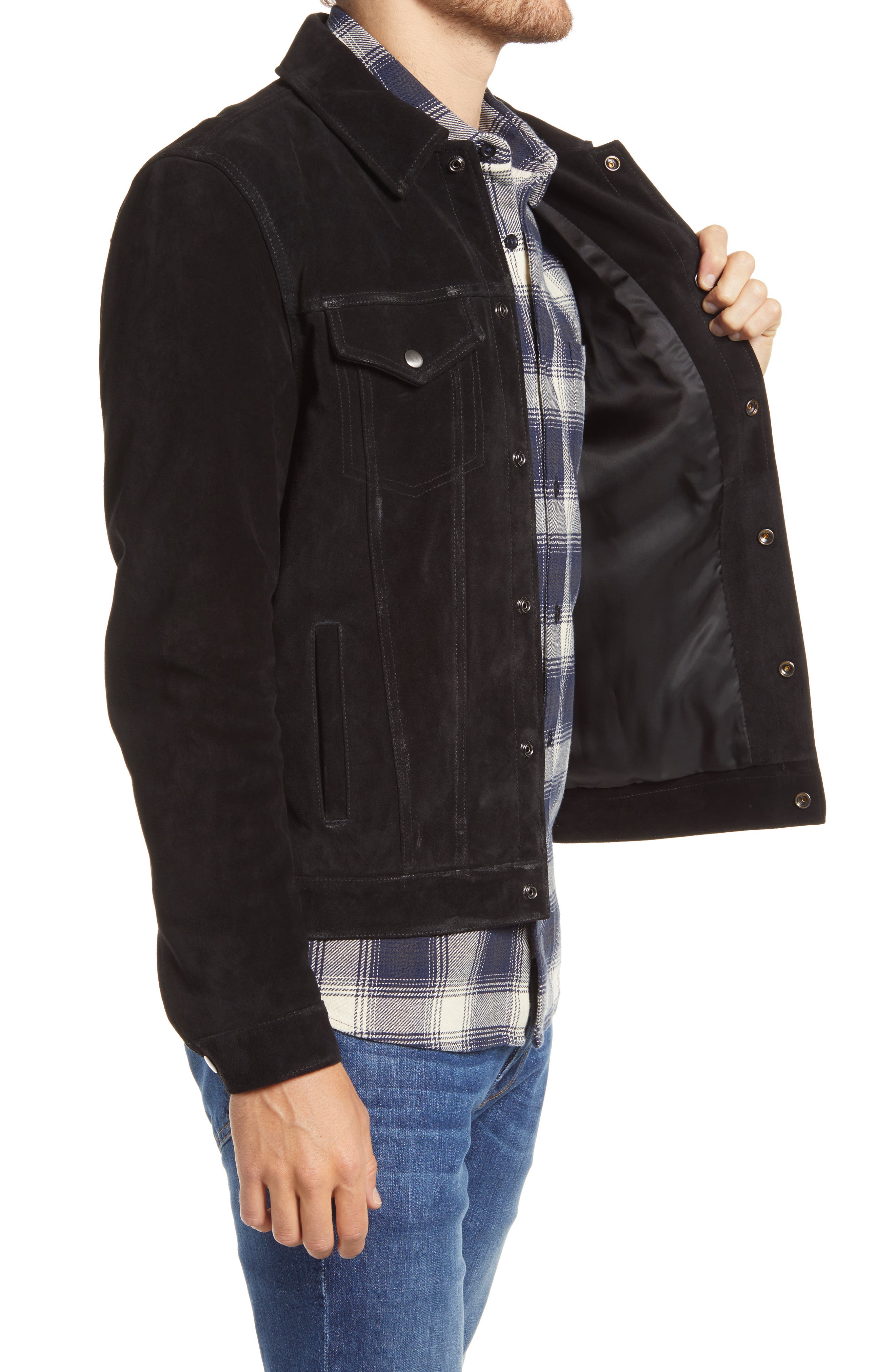 FRAME Suede Trucker Jacket | Nordstrom