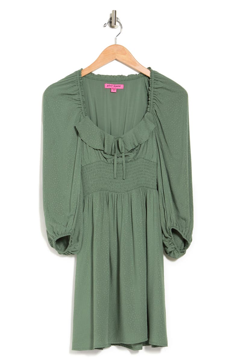 Betsey Johnson Ruffled Dot Jacquard Mini Dress | Nordstromrack