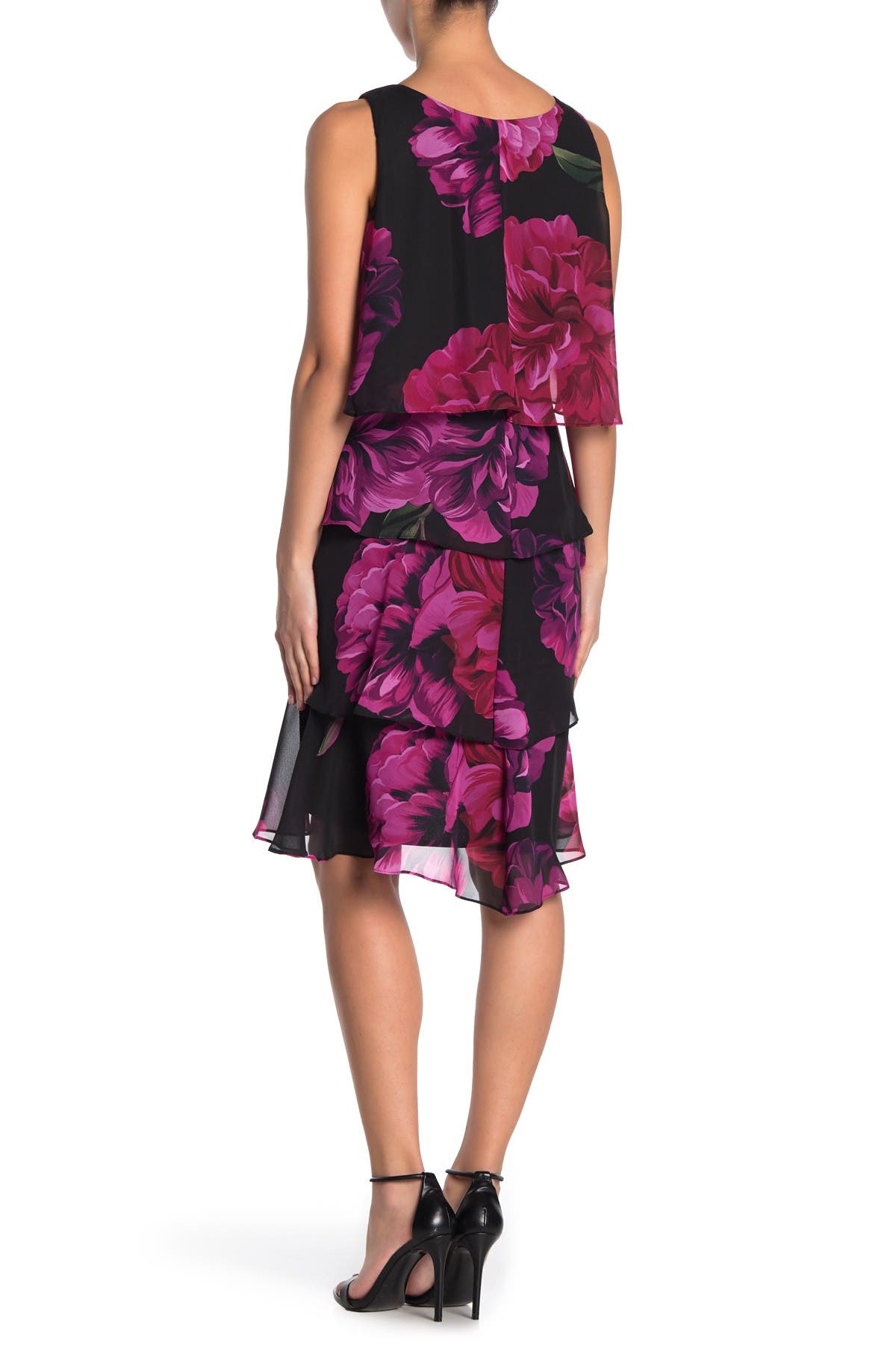SL FASHIONS Chiffon Floral Tiered Dress | Nordstromrack