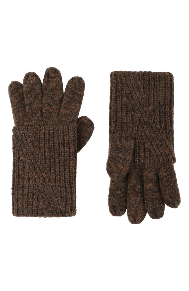 AllSaints Traveling Rib Fold Over Cuff Knit Gloves | Nordstromrack