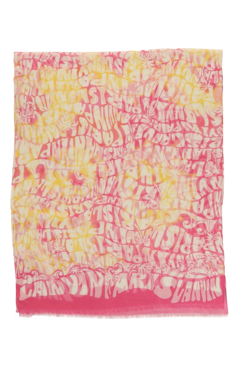 Lanvin Logo Print Wool Oblong Scarf | Nordstromrack