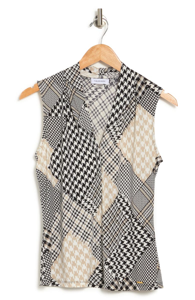 Calvin Klein Houndstooth Print V-Neck Cami Top | Nordstromrack