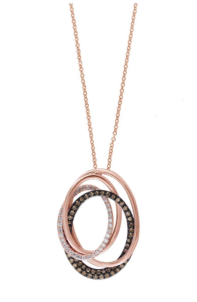 EFFY 14K Rose Gold Diamond & Blue Diamond Pendant Necklace - 0.45 ctw ...