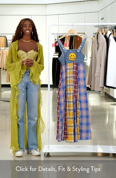 Dressed in Lala Mixed Media Plaid & Denim Sundress | Nordstrom