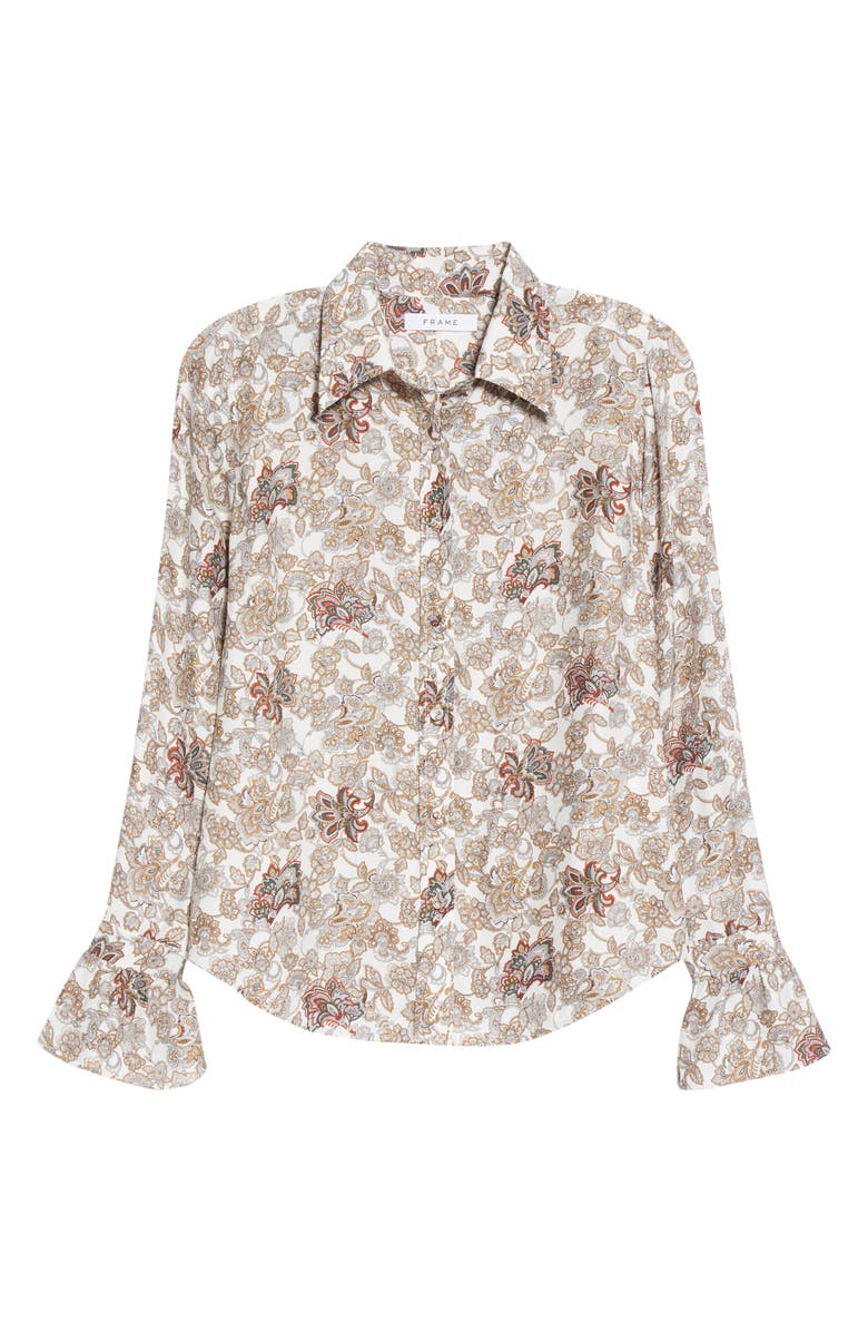 FRAME '70s Ruffle Silk Top | Nordstromrack