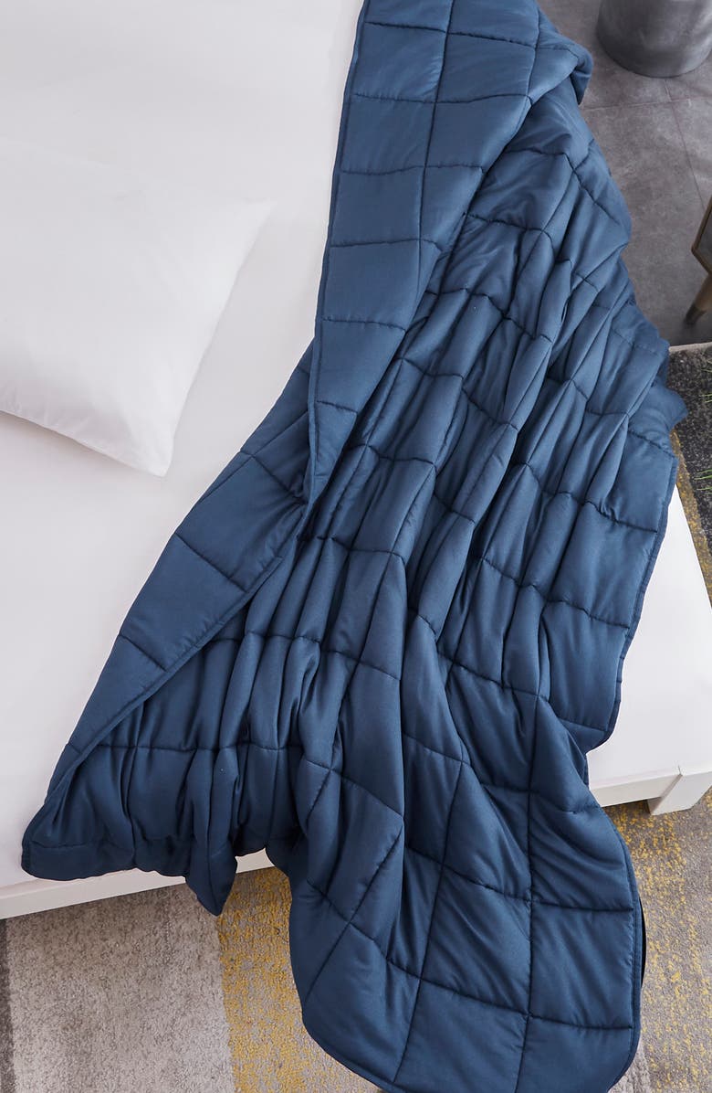 PUR AND CALM Antimicrobial Microfiber Weighted Blanket 12 lb. - Navy ...