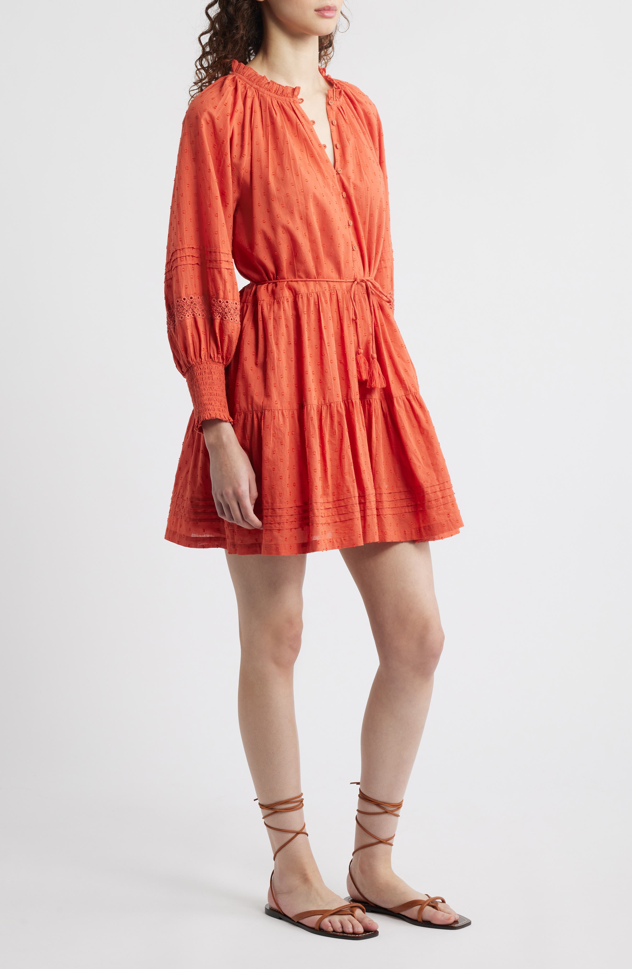Cleobella Meadow Long Sleeve Organic Cotton Dobby Dress | Nordstromrack