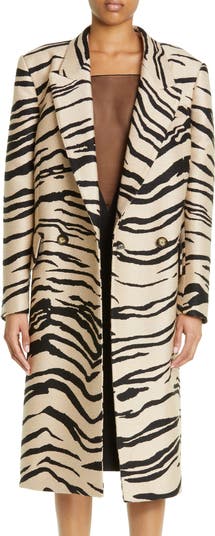 Stella McCartney Tiger Stripe Double Breasted Twill Coat | Nordstrom