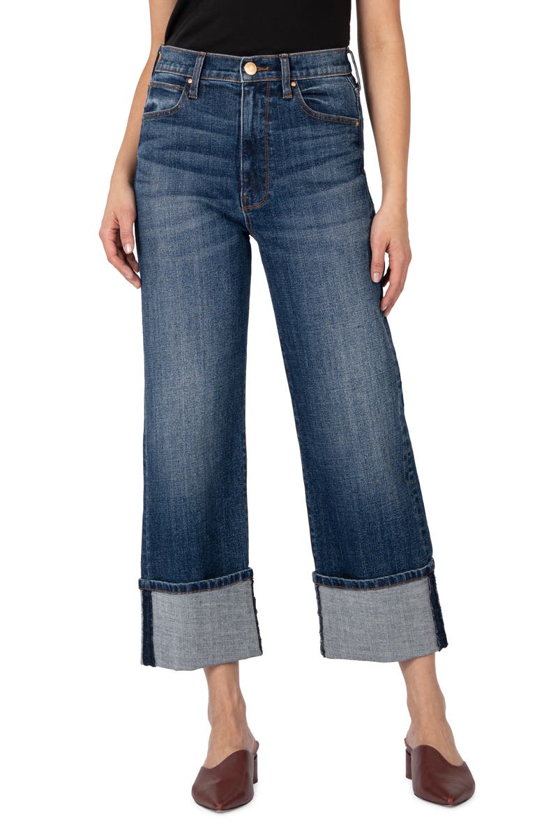 KUT from the Kloth Sienna Cuffed High Waist Wide Leg Jeans | Nordstromrack