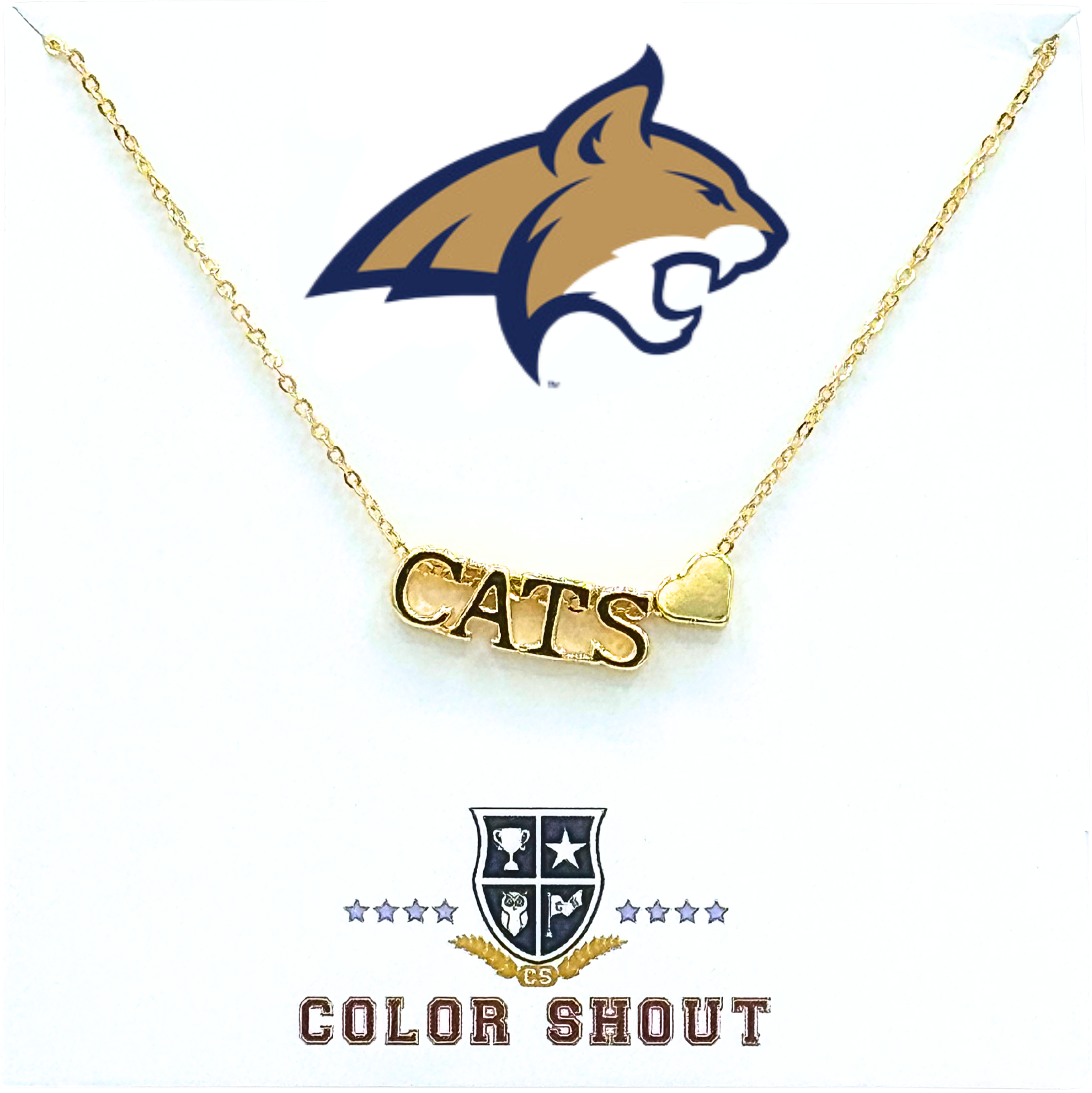Color Shout Montana State University Gold Heart Necklace | Nordstrom