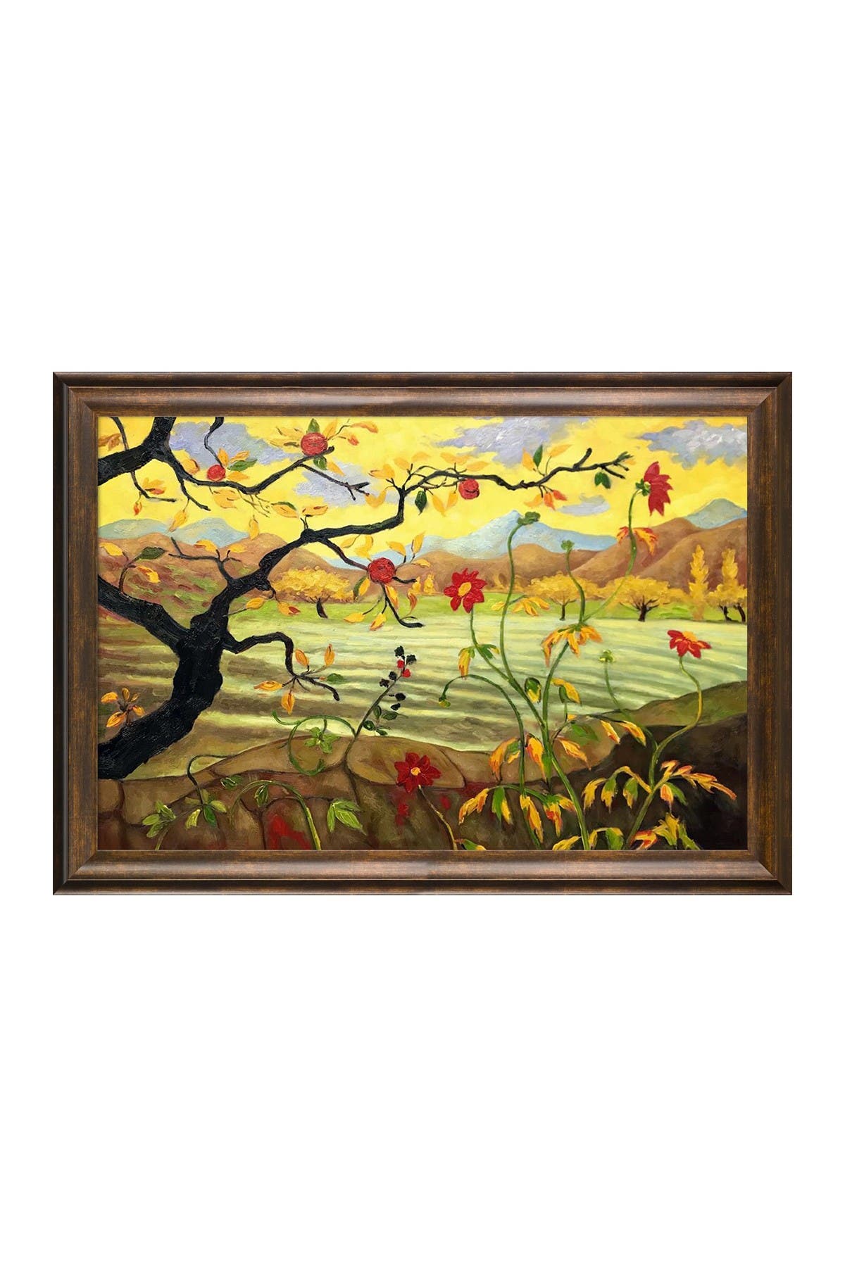 OVERSTOCK ART Apple Tree & Red Fruit with Modena Vintage - 29" x 41 ...