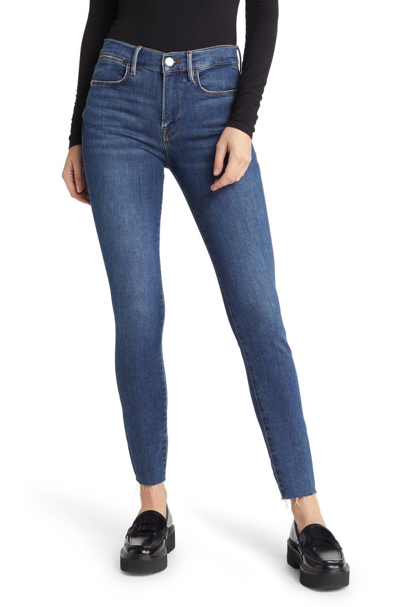 FRAME Le High Waist Raw Edge Skinny Jeans | Nordstromrack