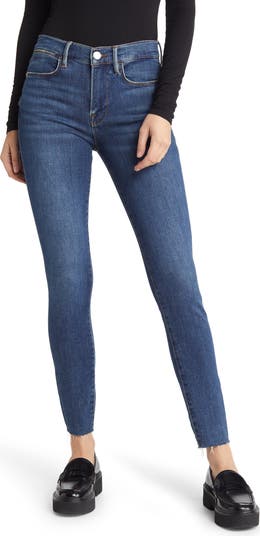 FRAME Le High Waist Raw Edge Skinny Jeans | Nordstrom