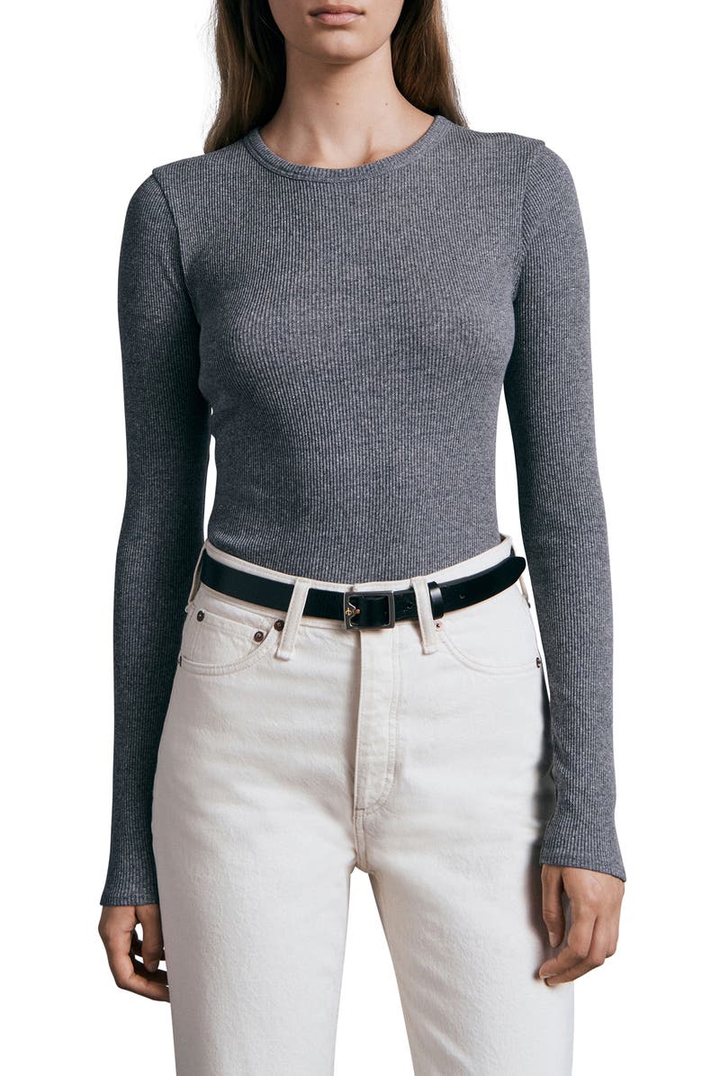 rag & bone Essential Ribbed Long Sleeve Top | Nordstromrack