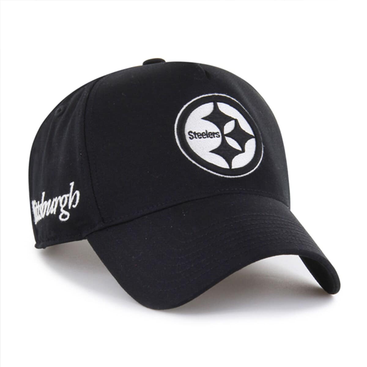 '47 Men's '47 Black Pittsburgh Steelers Foundation Offside Adjustable ...