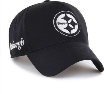 '47 Men's '47 Black Pittsburgh Steelers Foundation Offside Adjustable ...
