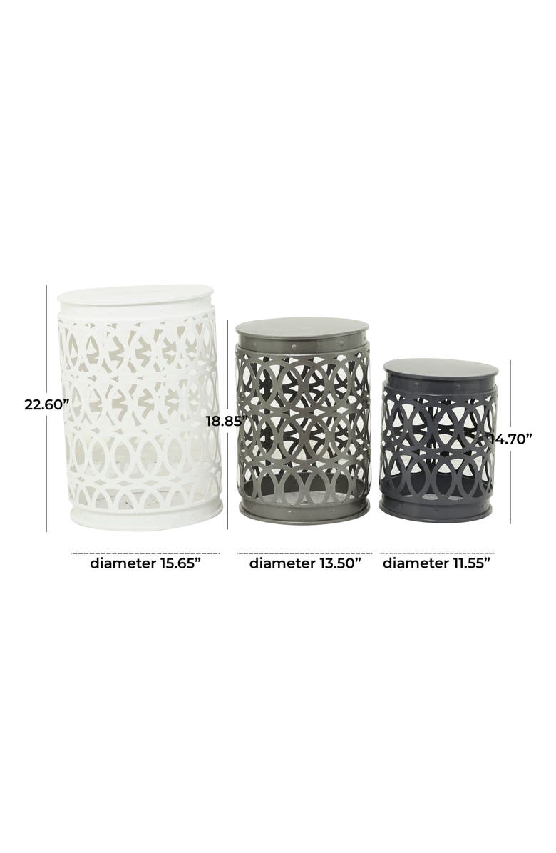 WILLOW ROW Multicolored Metal Contemporary Geometric Accent Table with ...