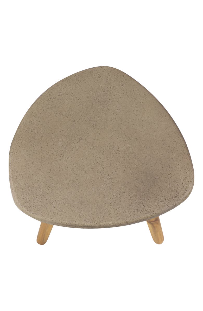 GINGER BIRCH STUDIO Gray Wood Outdoor Accent Table with Concrete ...