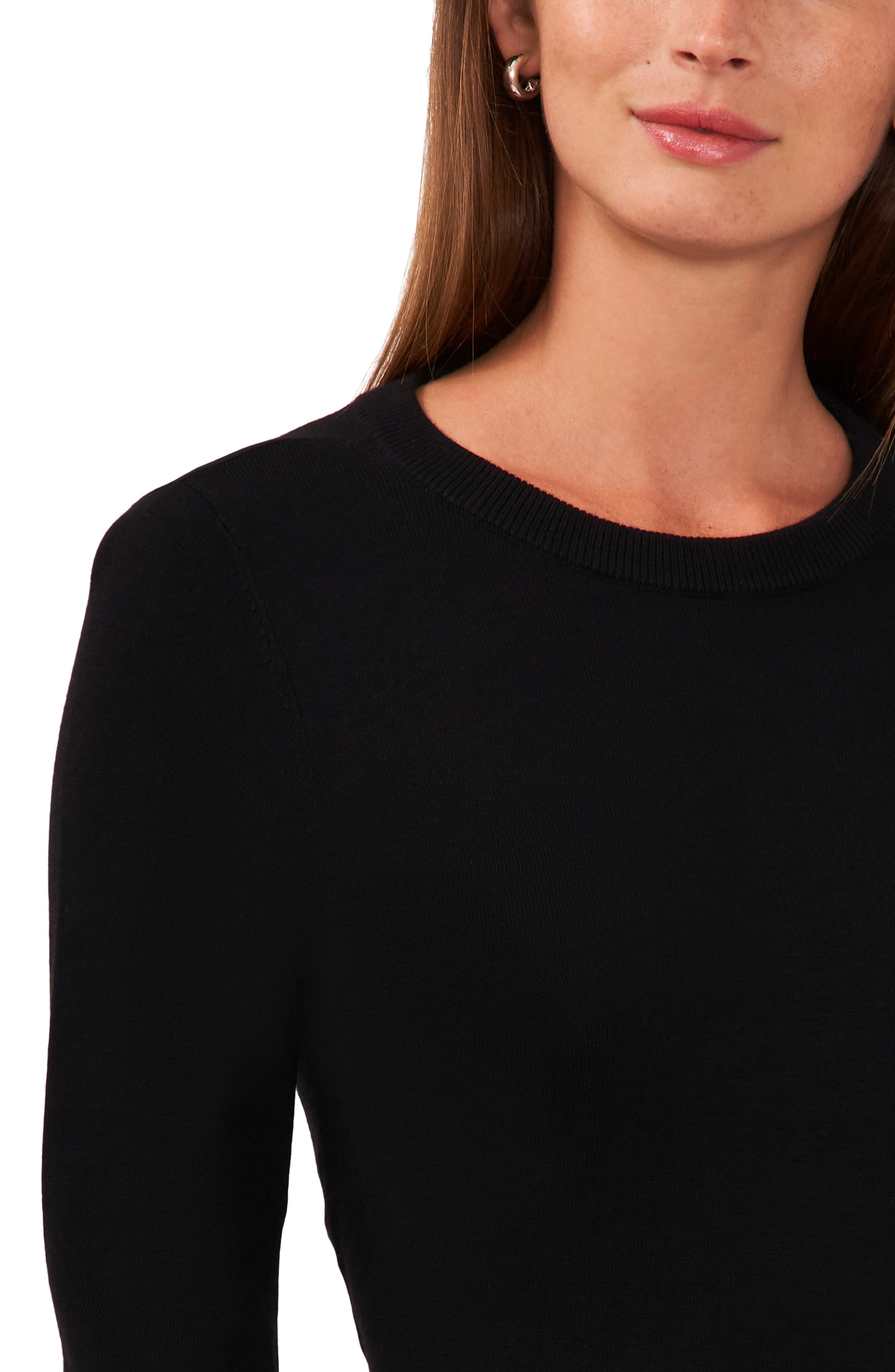 Halogen® Button Cuff Crewneck Sweater | Nordstromrack
