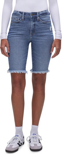 Good American Good Legs Distressed Cutoff Bermuda Shorts | Nordstromrack