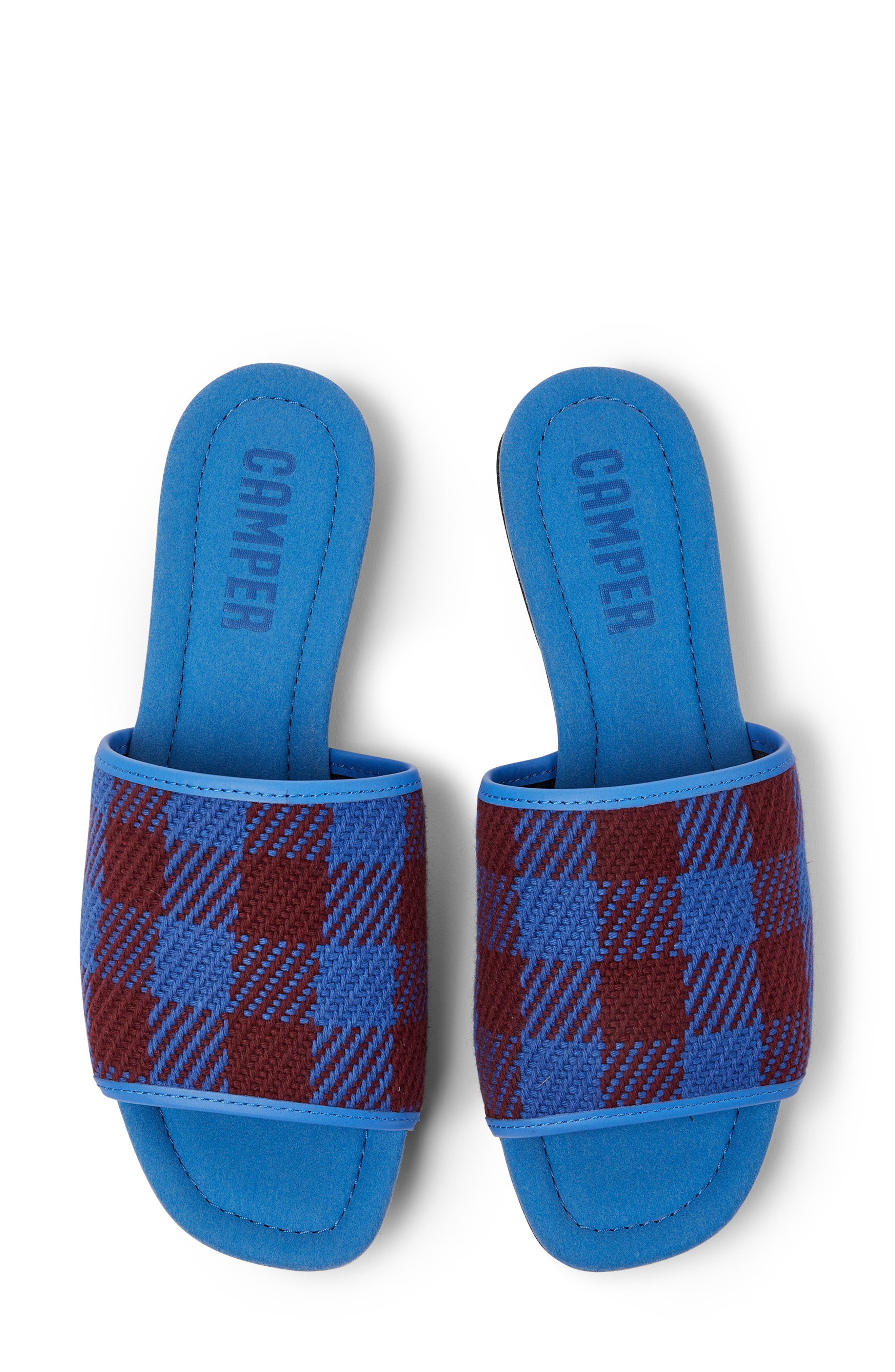 Camper Casi Myra Plaid Slide Sandal (Women) | Nordstrom