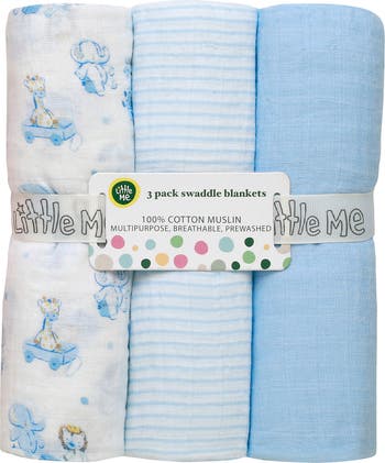 Little Me 3-Pack Cotton Muslin Swaddle Blankets | Nordstromrack