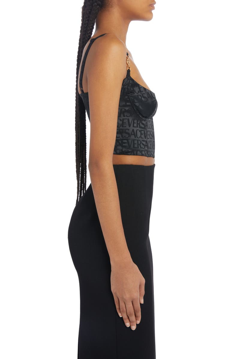 Versace Logomania Medusa Strap Corset Bra Top | Nordstrom
