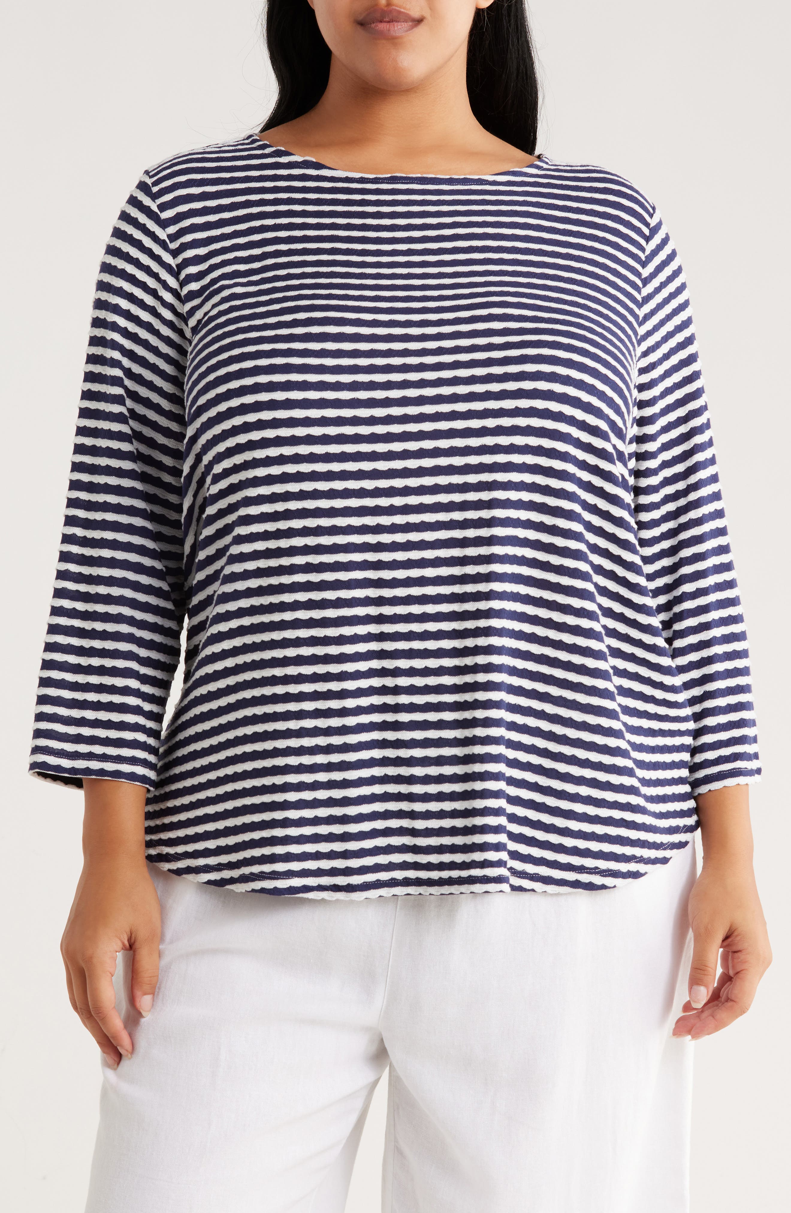 RUBY RD Textured Stripe Top | Nordstromrack