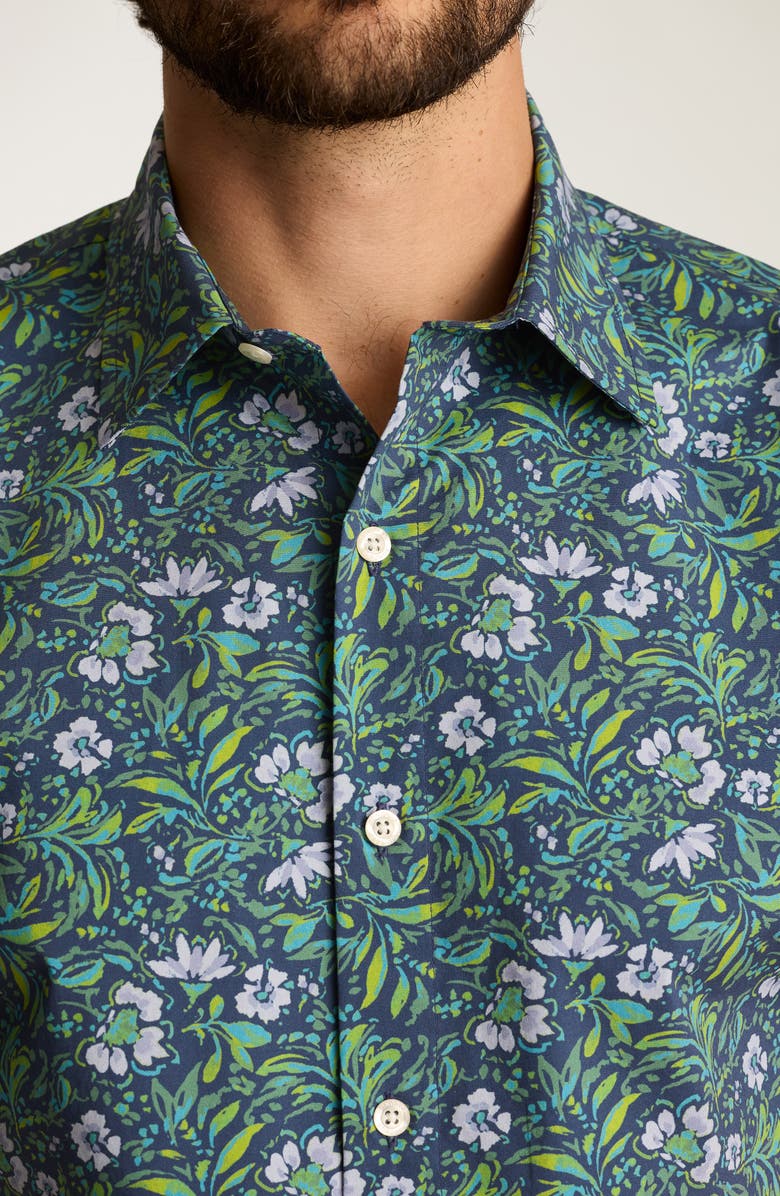 Bonobos Riviera Floral Short Sleeve Stretch Cotton Poplin Button-Up ...