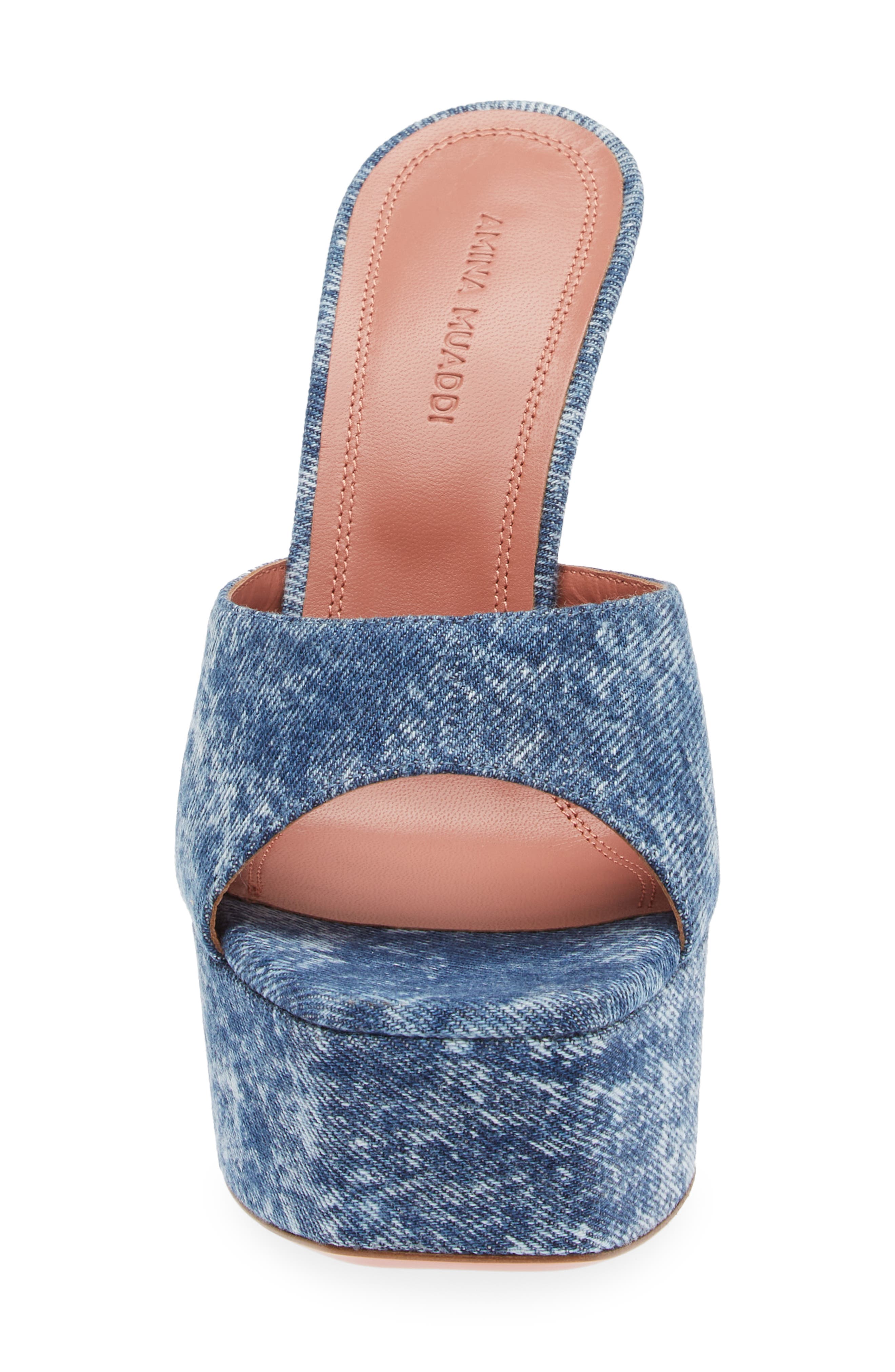 Amina Muaddi Dalida Denim Platform Sandal (Women) | Nordstromrack