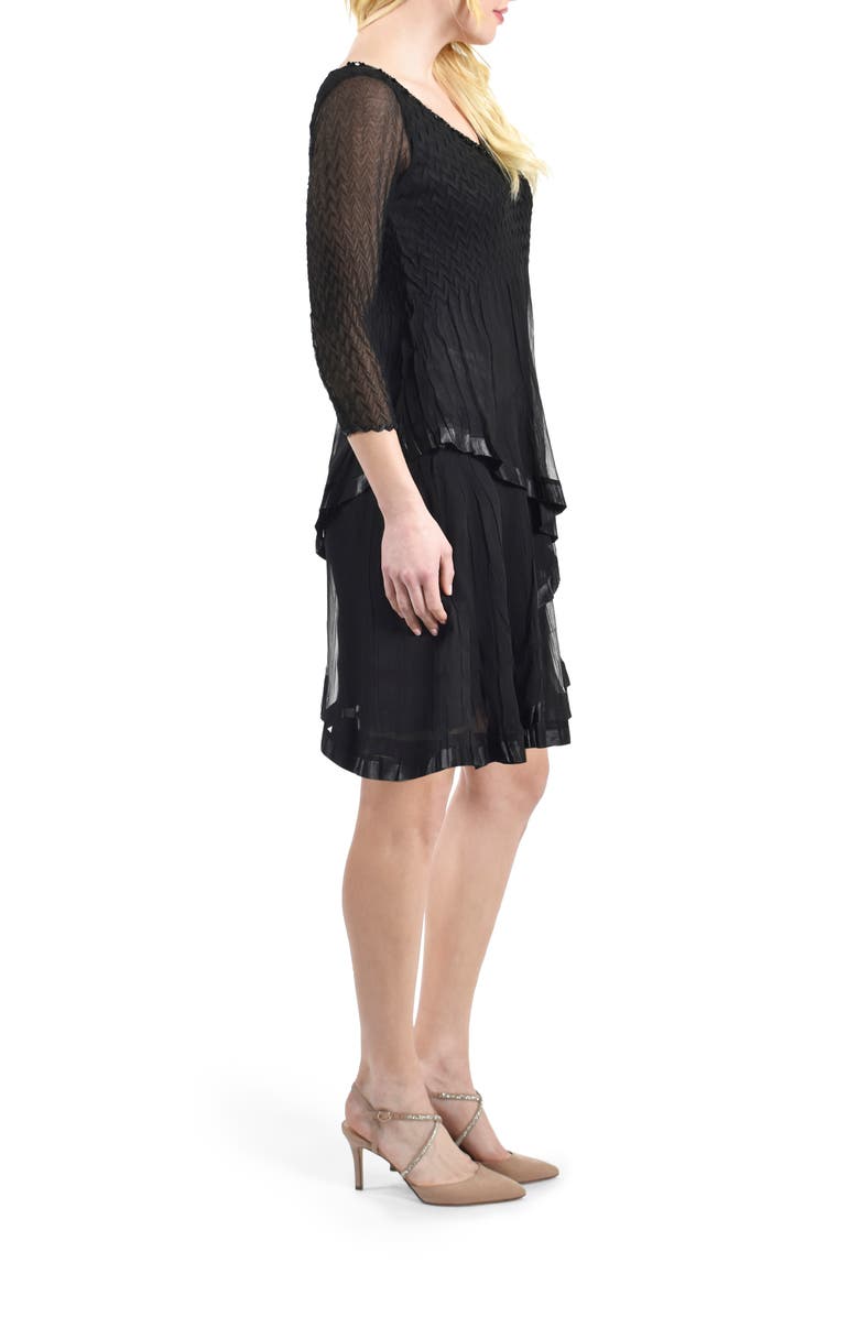 Komarov Beaded V-Neck Layered Cocktail Dress | Nordstromrack