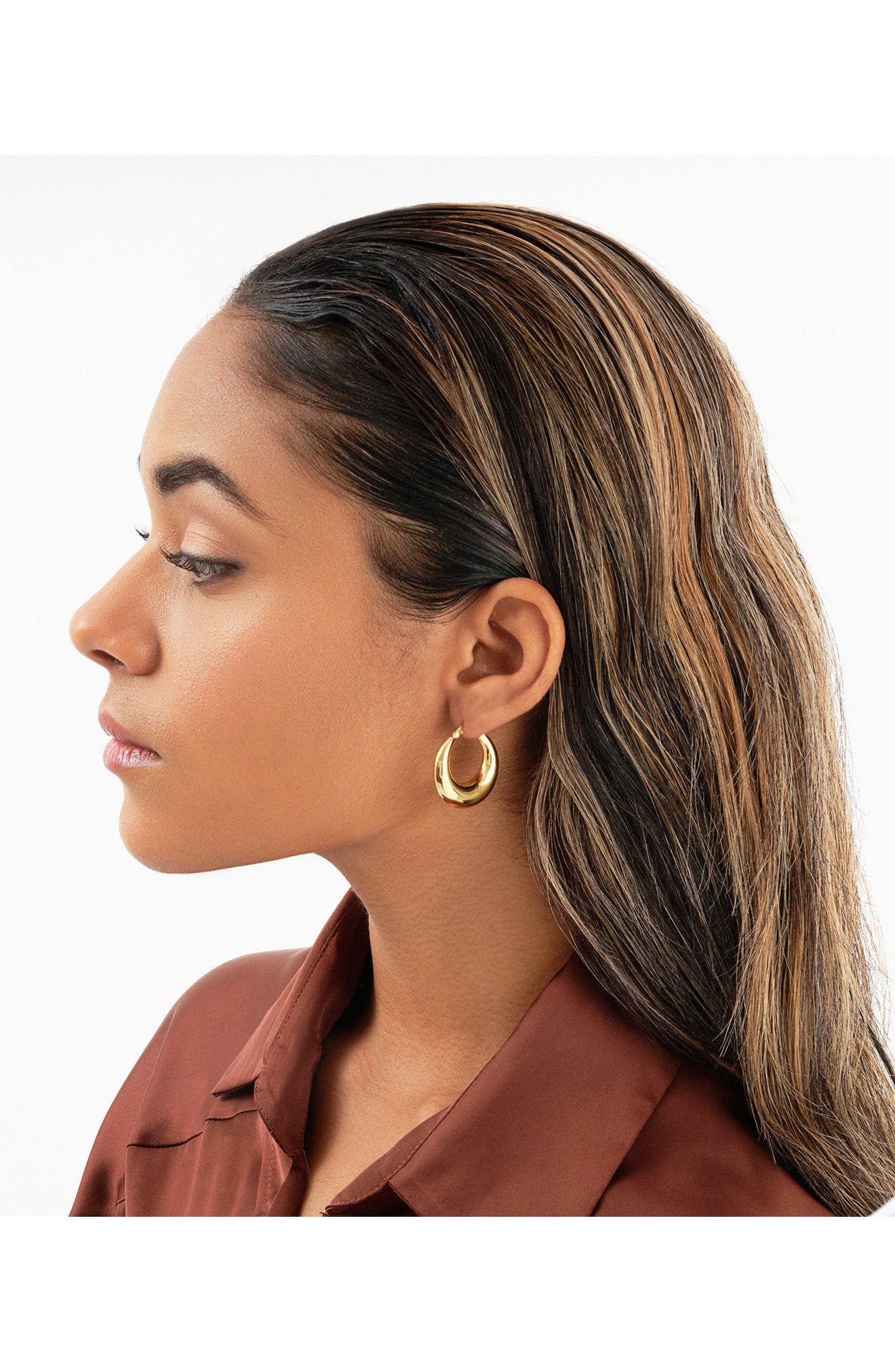 Sterling Forever 14K Gold Vermeil Graduated Tube Hoop Earrings ...