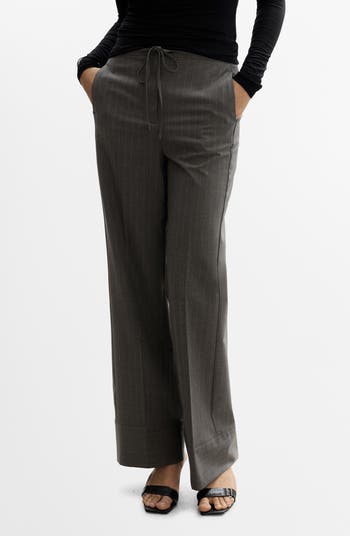 MANGO Chalk Stripe Straight Leg Pants | Nordstromrack